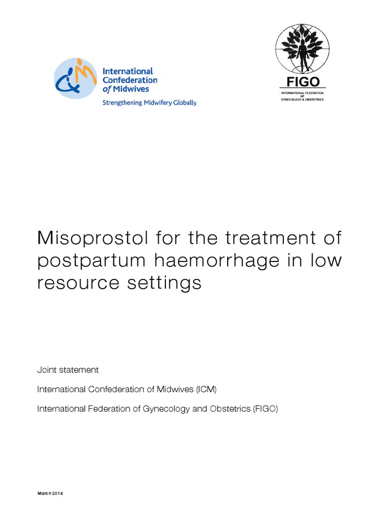 FIGO - Misoprostol For The Treatment of Postpartum Haemorrhage in Low ...