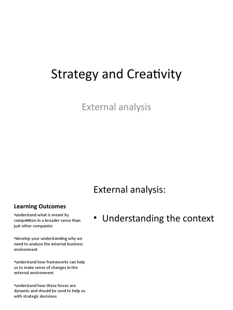 External Analysis for Strategic Decisions | PDF | Swot Analysis ...