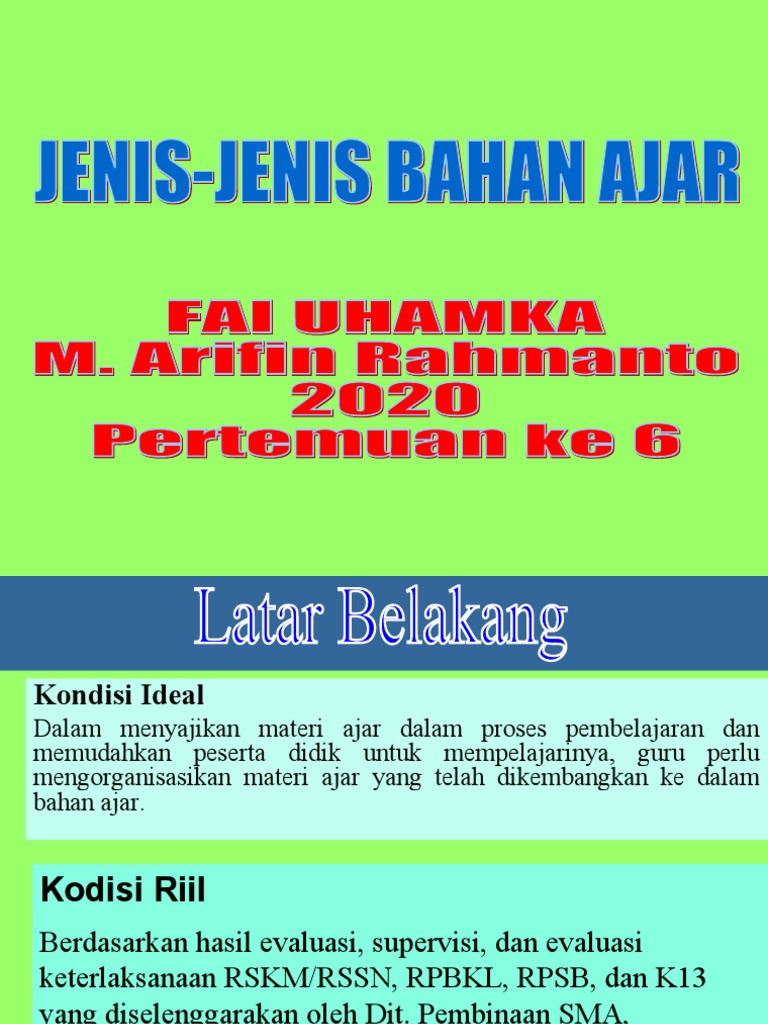 Jenis Bahan Ajar Pertemuan 6 | PDF