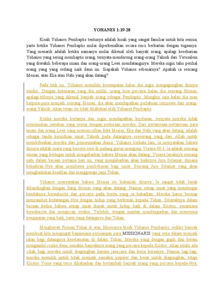 Penjelasan Khotbah | PDF