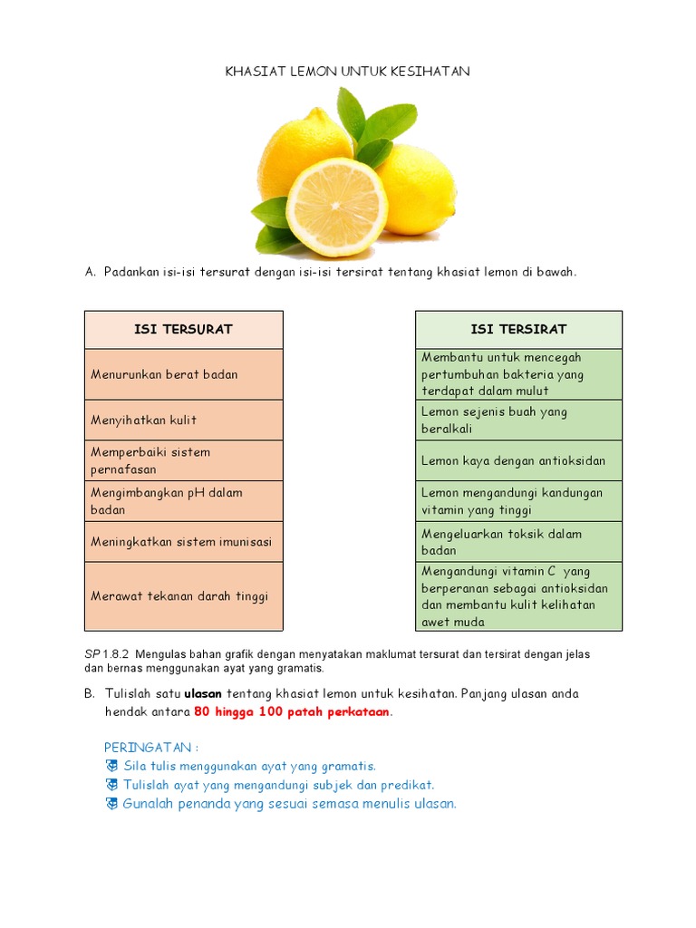 Khasiat Lemon untuk Kesihatan | PDF