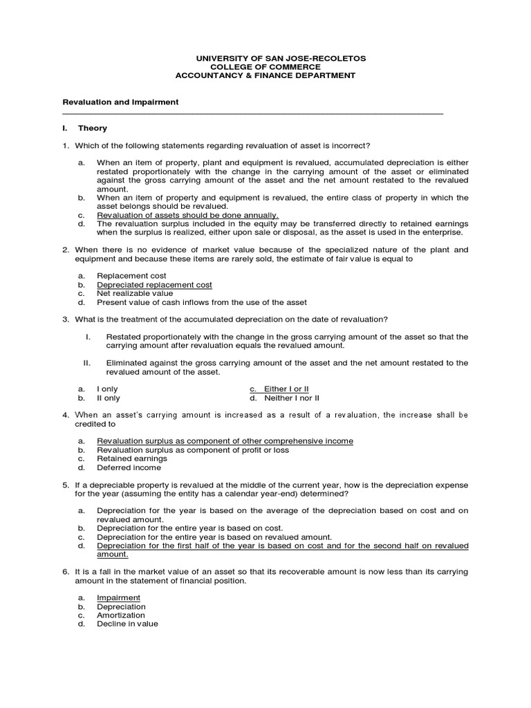 Revaluation and Impairment Overview | PDF | Depreciation | Economies