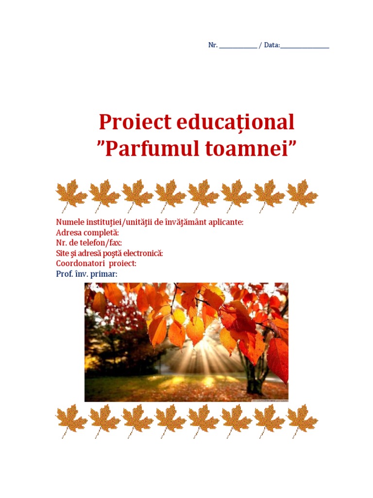 Proiect Educational Parfumul Toamnei | PDF