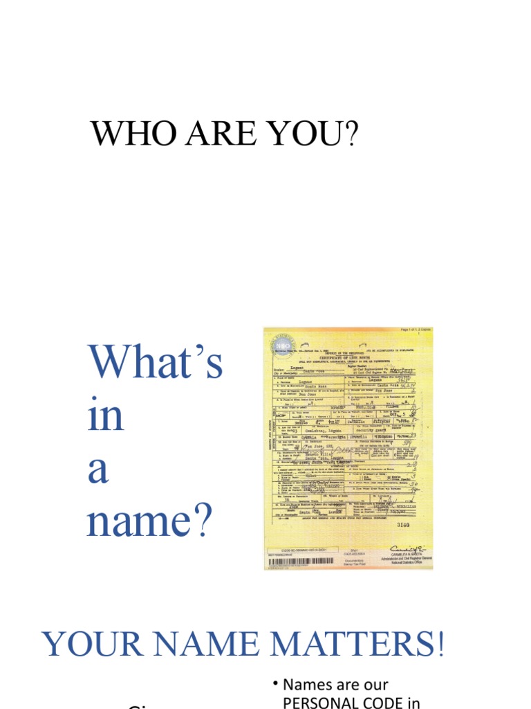 Importance of Names | PDF