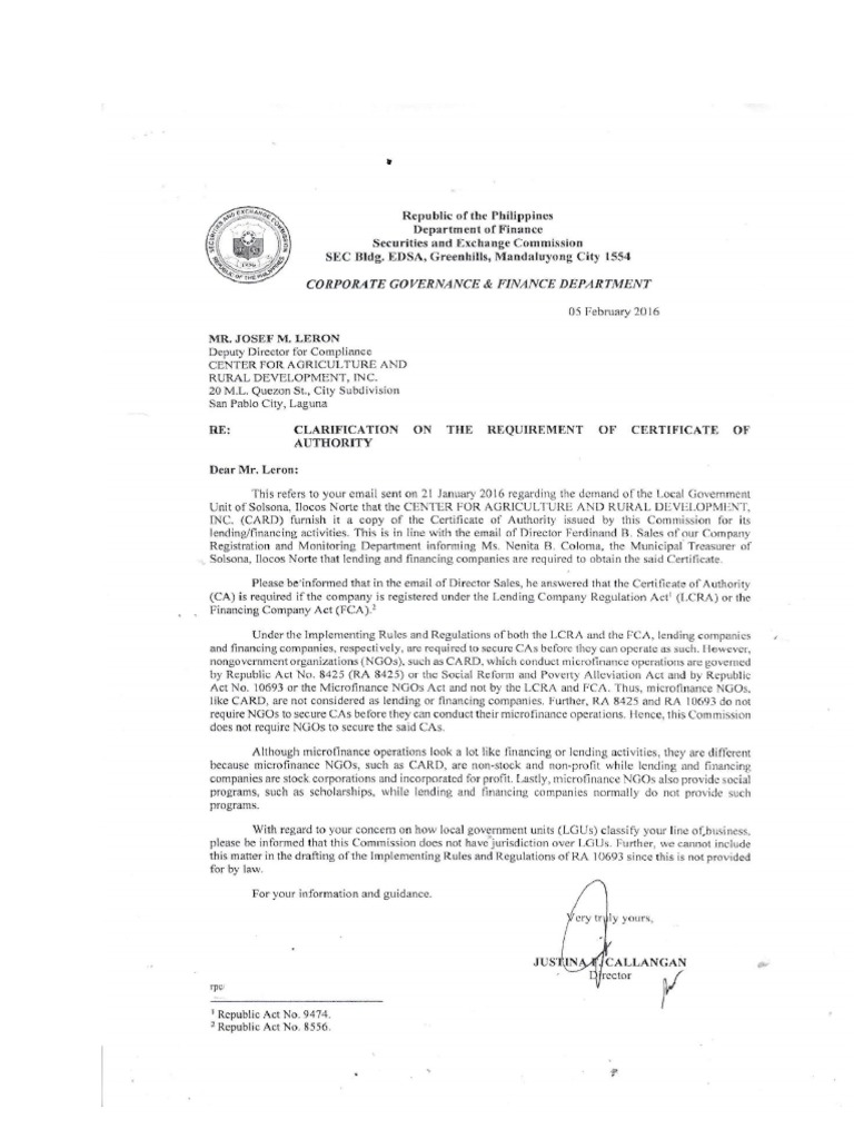 Certificate of Authority | PDF