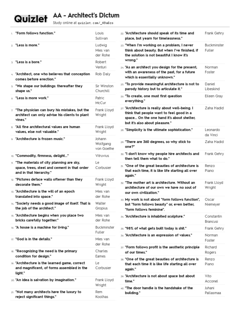 Architects' Dictums on Design Principles | PDF | The Arts | Aesthetics