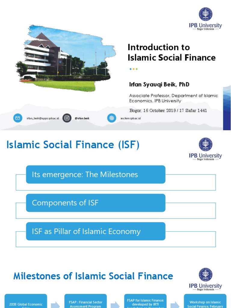 Introduction to Islamic Social Finance | PDF | Microfinance | Economies