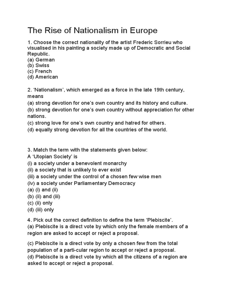 The Rise of Nationalism in Europe | PDF | Conservatism | German Empire