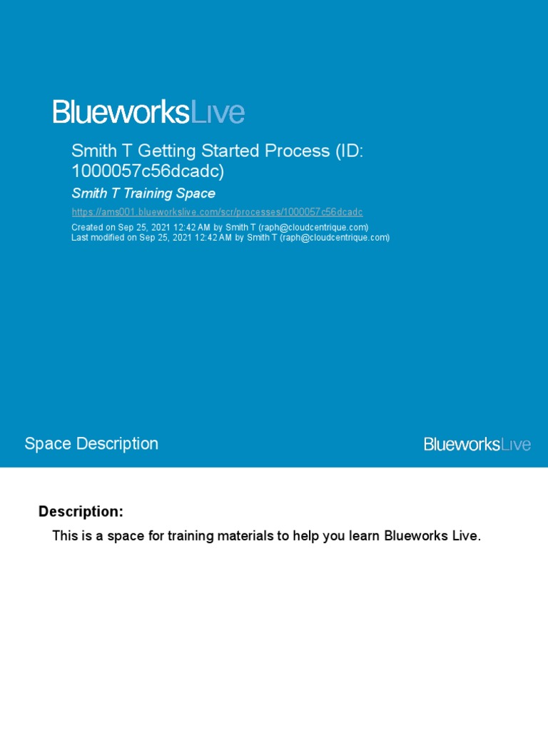 Blueworks Live Training Guide | PDF | Computing | Computer Science