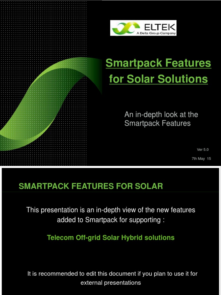 Smartpack Solar Hybrid Features Overview | PDF | Rectifier | Battery ...