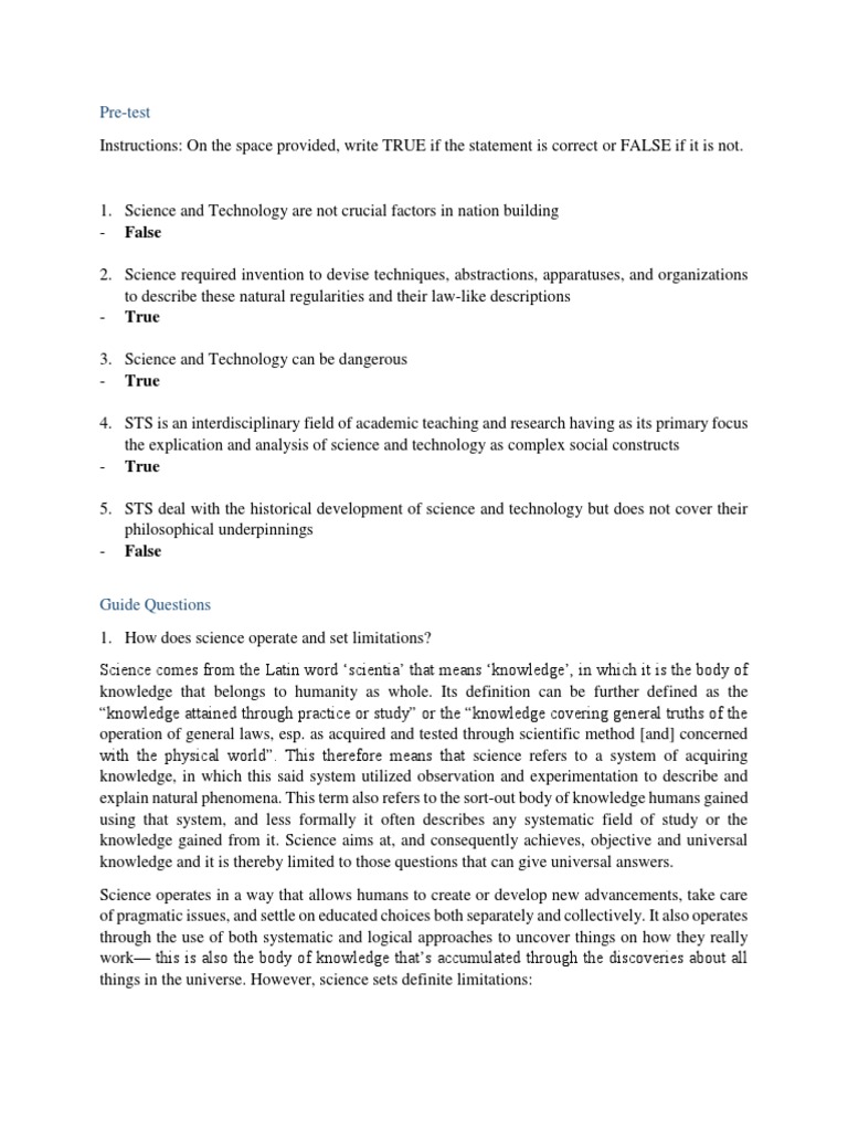 STS (Activity II) | PDF | Science | Paradigm