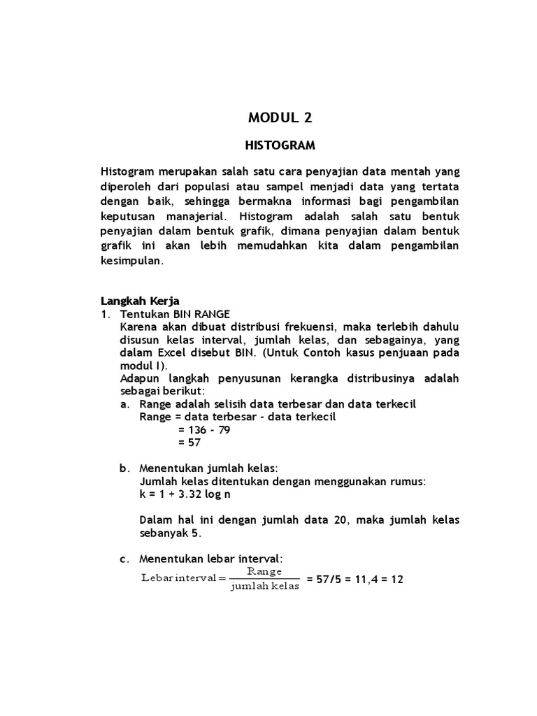 Modul 2 Praktek Histogram Pdf Metode Bahan Ajar