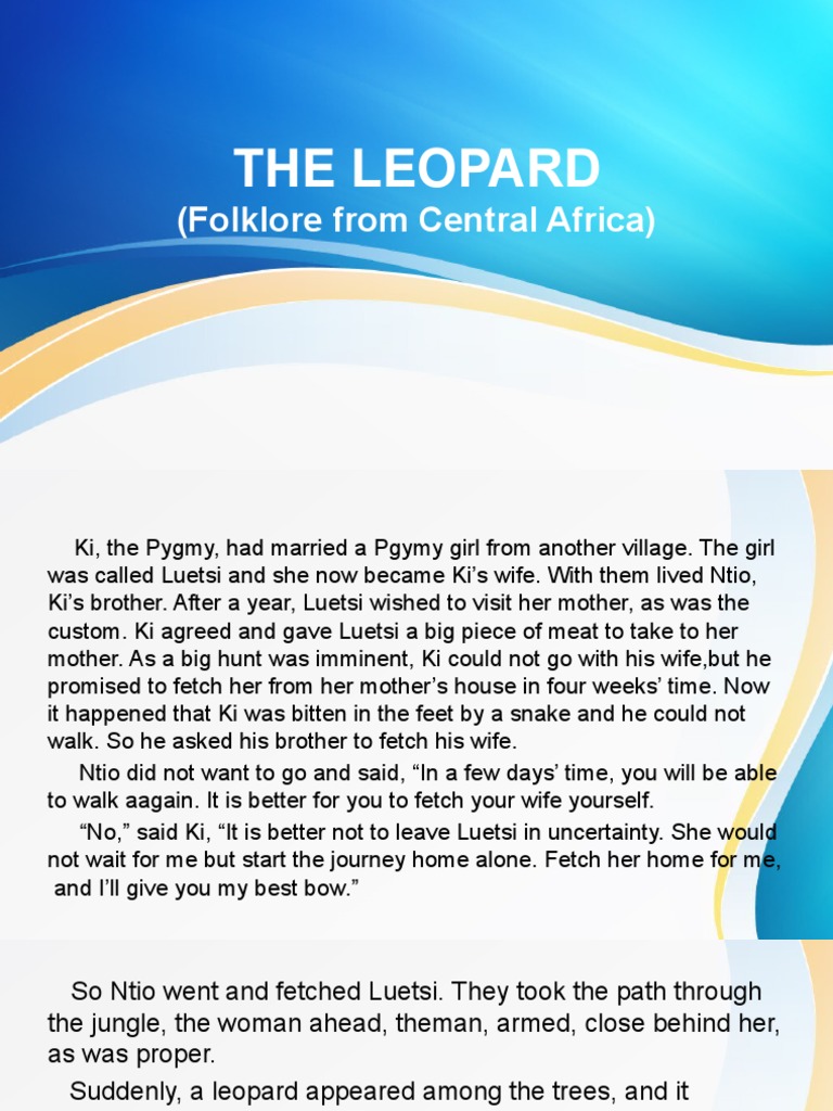 The Leopard: (Folklore From Central Africa) | PDF