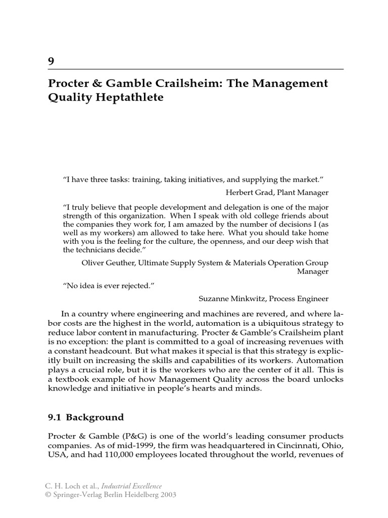 P&G Case Study | PDF | Inventory | Reliability Engineering