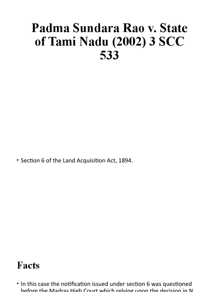 Padma Sundara Rao v. State of Tami Nadu (2002) 3 SCC 533 | PDF