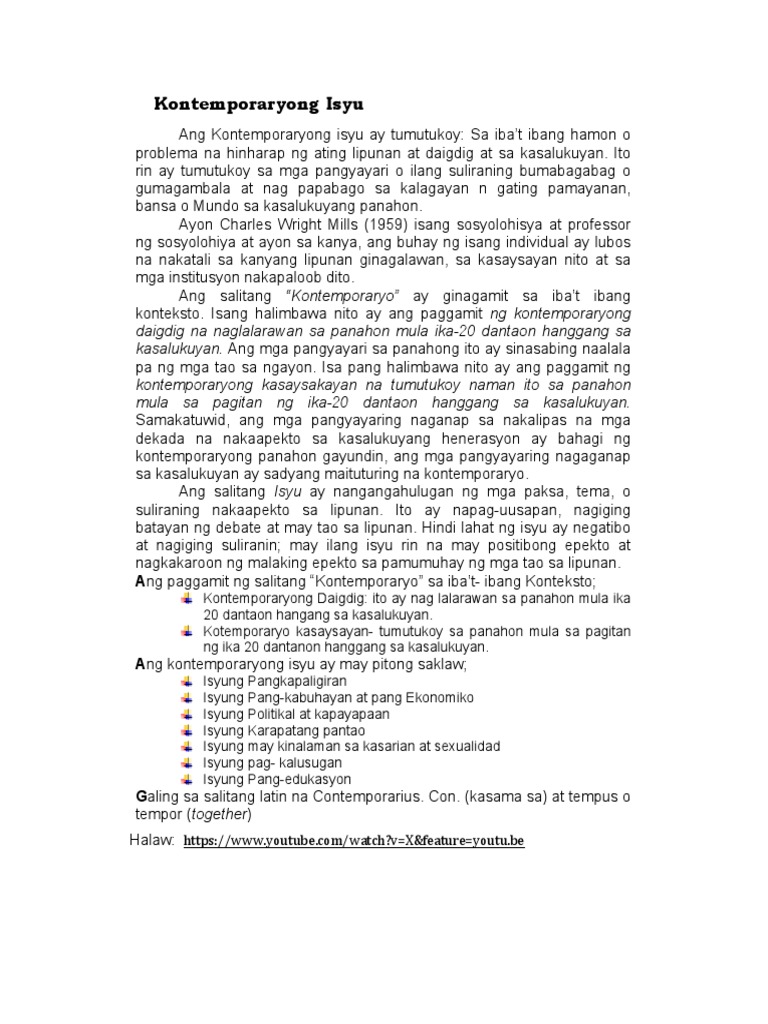 Kontemporaryong Isyu | PDF