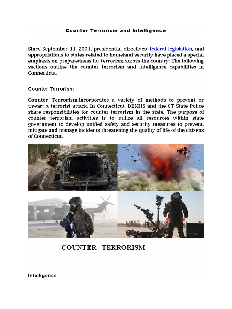 Connecticut Counter Terrorism Overview | PDF | Politics | Law