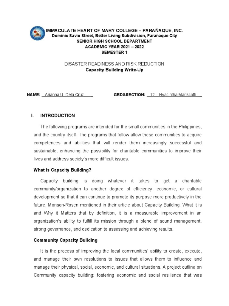 Capacity Building Write-Up | PDF | Governance | Capacity Building