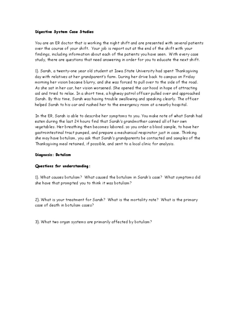 Digestive System Case Studies | PDF | Infants | Food Intolerance