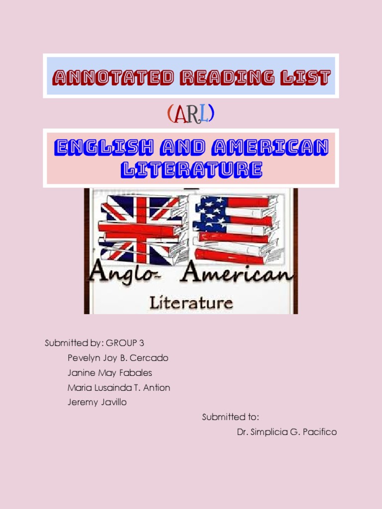 English and American Literature: Annotated Reading List | PDF | Beowulf