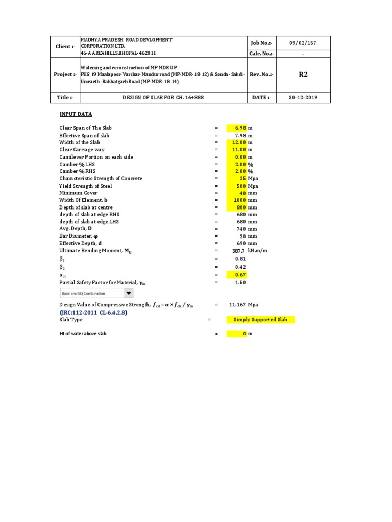 SOLID SLAB 8m Span - 16+888 | PDF | Materials | Structural Engineering
