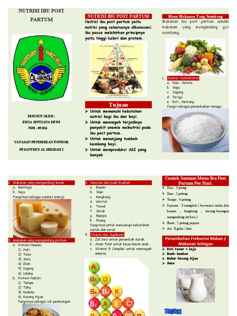 Leaflet Nutrisi Post Partum | PDF