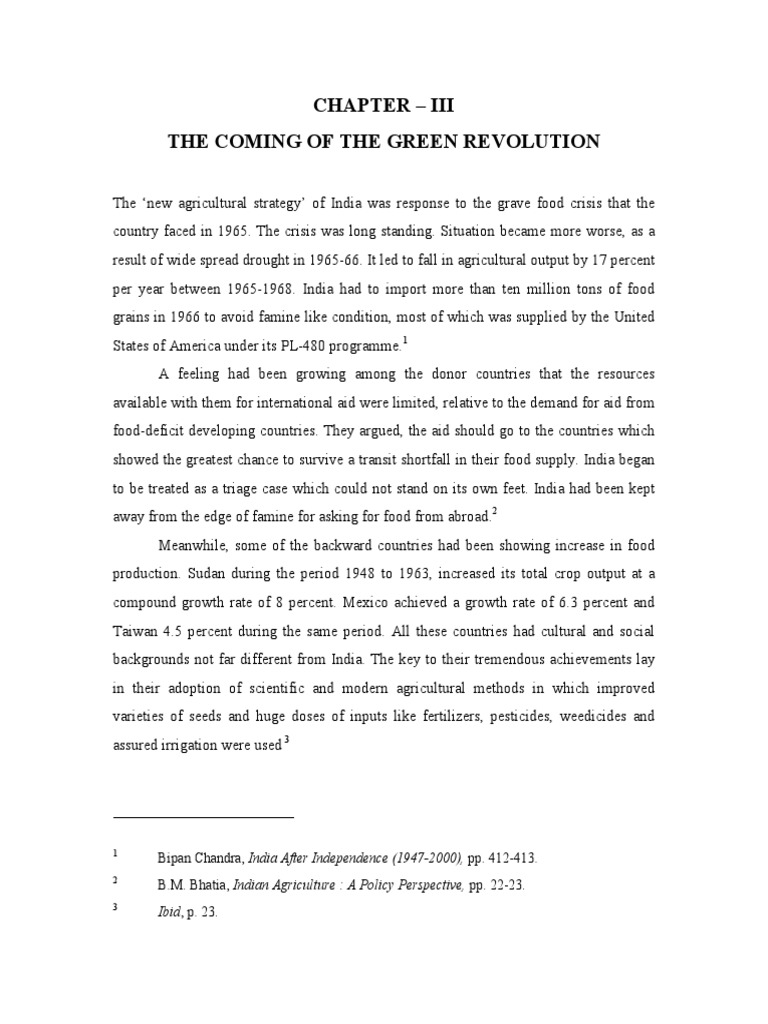 Coming of First Green Revolution | PDF | Green Revolution | Agriculture