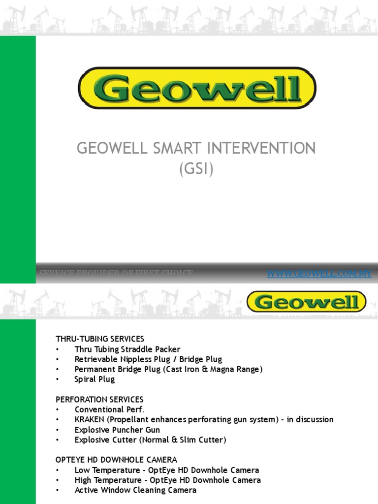 Geowell Smart Intervention (GSI) : Service Provider of First Choice ...