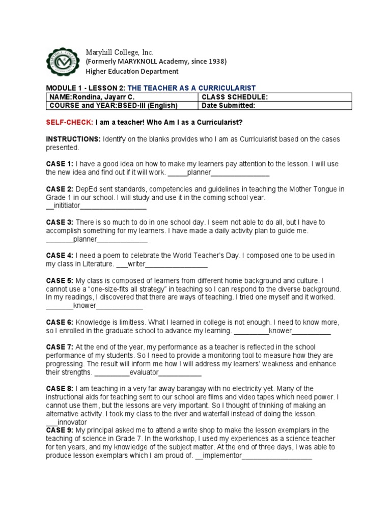 Learning Packets Lesson 2 | PDF | Teachers | Science Education