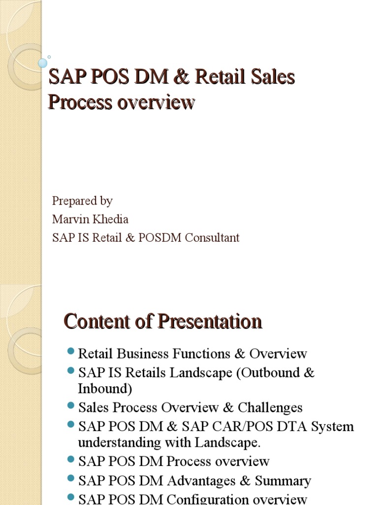 SAP POS DM & Retail Sales Process Overview | PDF | Point Of Sale | Sales