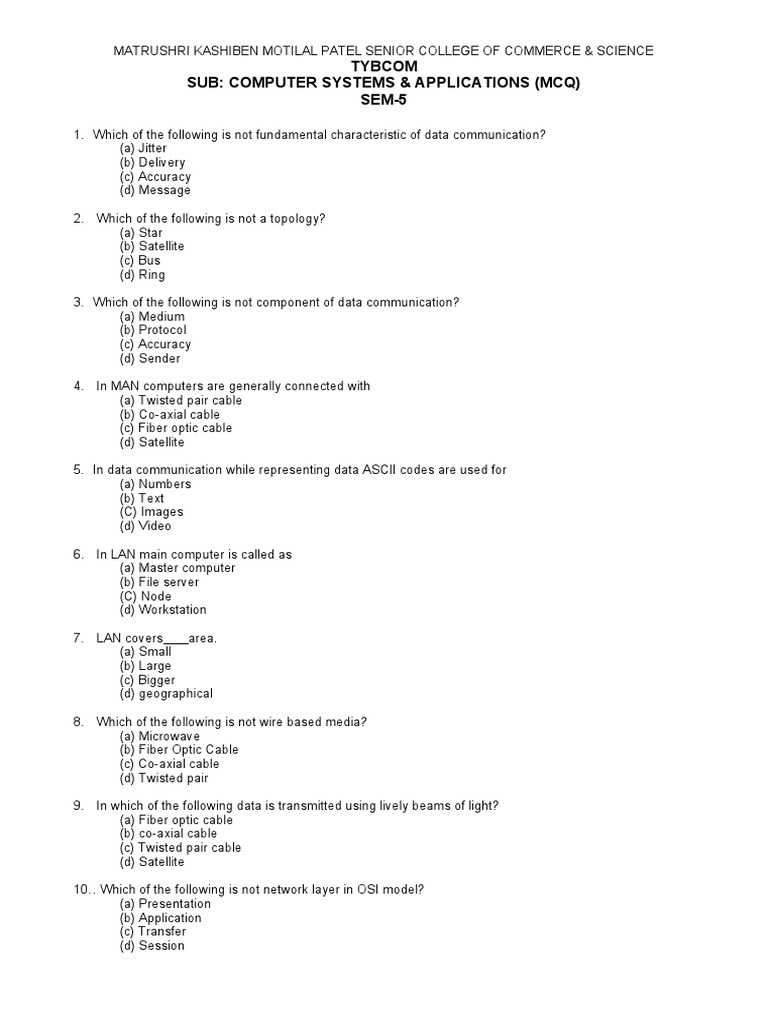 Tybcom Sem 5 Computer Systems & Applications - SAMPLE MCQS Dec-2020 ...