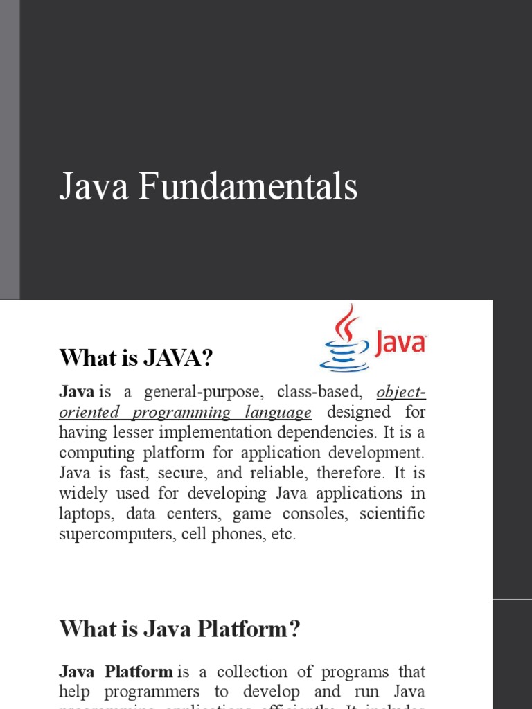 Java Fundamentals | PDF | Java Virtual Machine | Java (Programming Language)