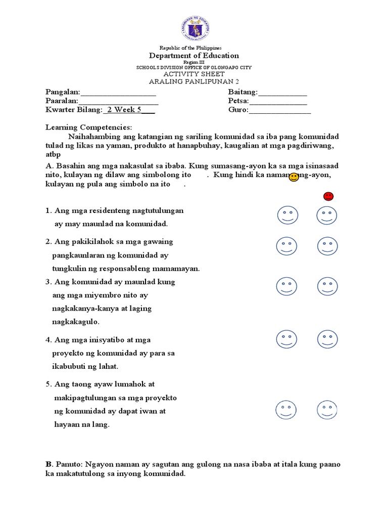 AP Activity Sheet Q2 Wk5 | PDF