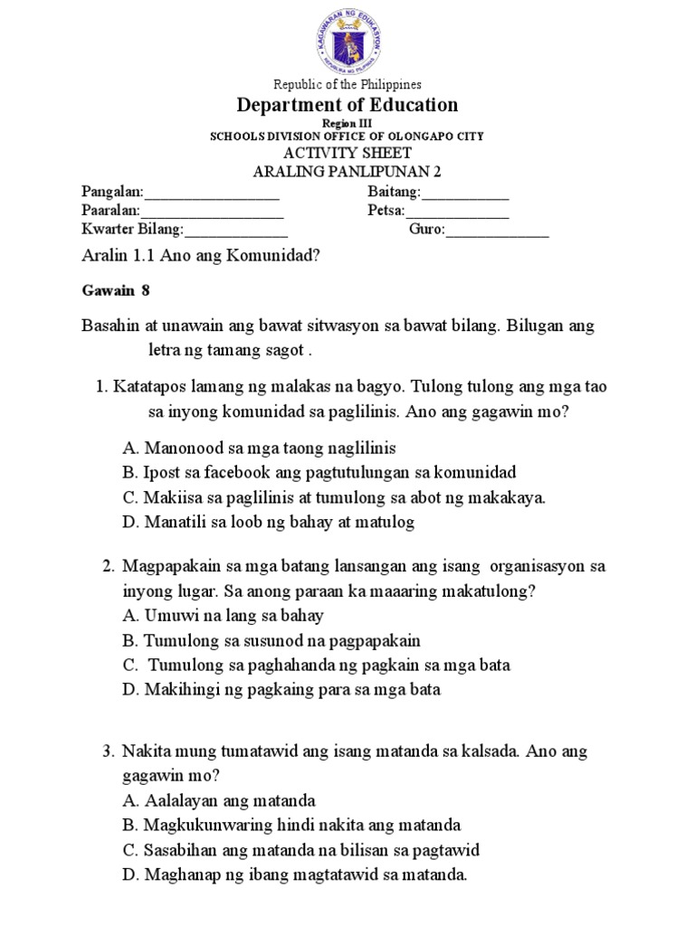 AP Activity Sheet Wk3 | PDF