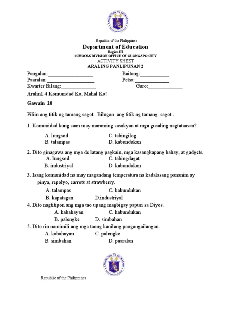 AP Activity Sheet Wk6 | PDF