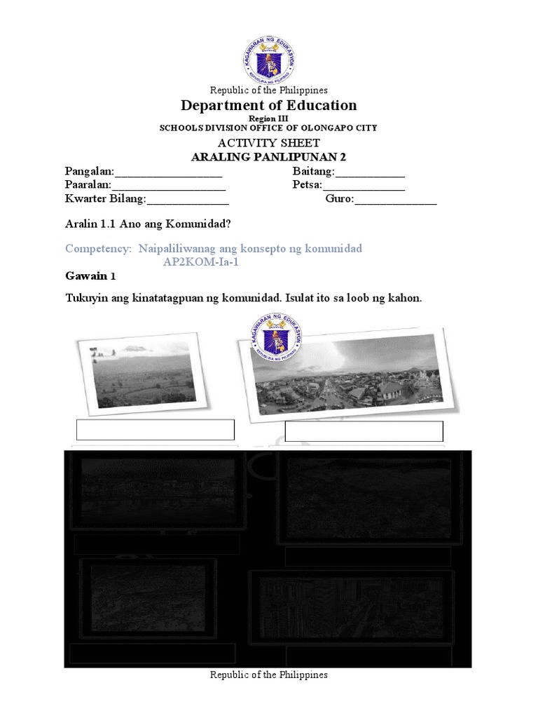 AP Activity Sheetsq1wk1 | PDF