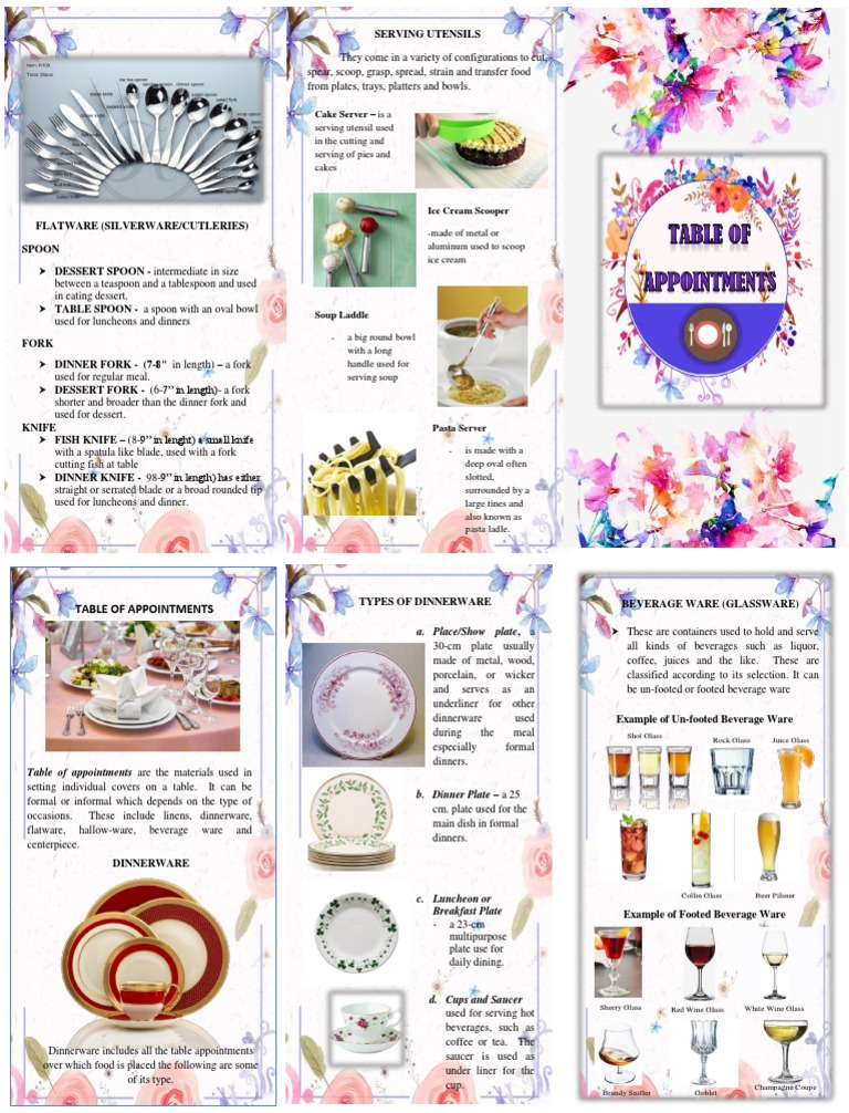Table of Appointments Brochure | PDF | Tableware | Spoon