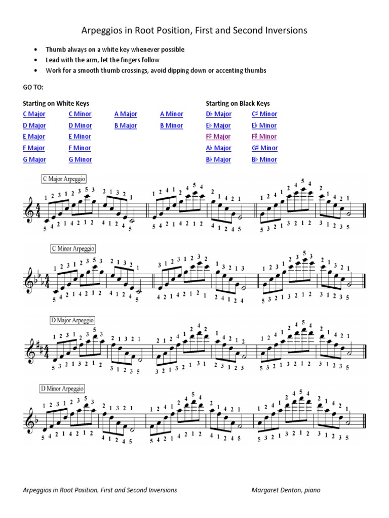 Arpeggios Root First Second Inversions | PDF | Elements Of Music | Music Theory