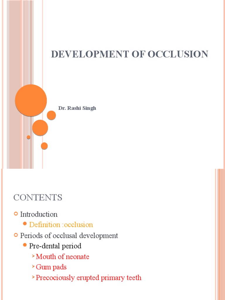 Development of Occlusion | PDF | Tooth | Human Head And Neck
