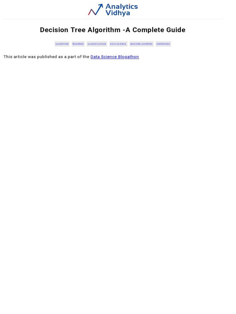 Decision Tree Algorithm | PDF | Applied Mathematics | Theoretical Computer Science