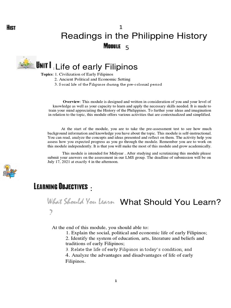 Readings in The Philippine History: Life of Early Filipinos | PDF