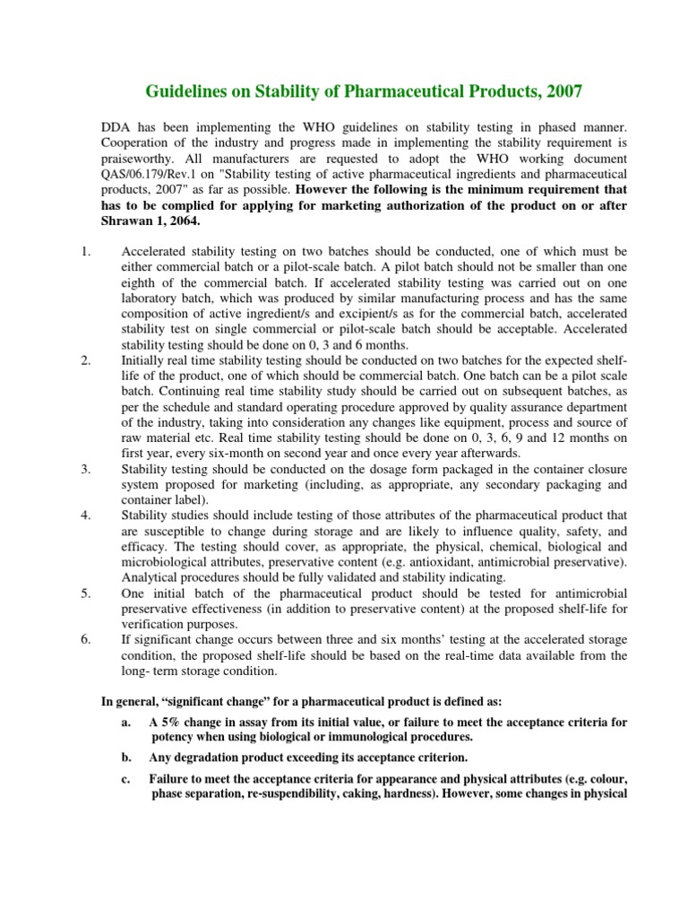 Guidelines For Stability Testing | PDF | Topical Medication | Tablet ...