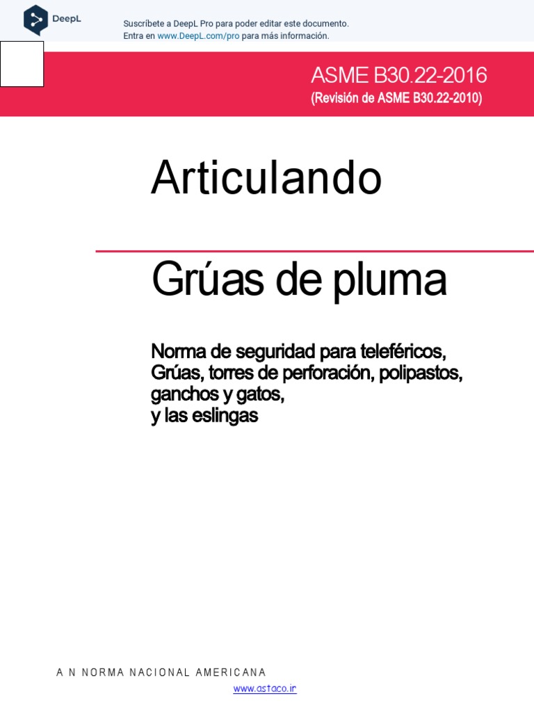 Asme-B30.22-01 Es | PDF | Grúa (máquina) | Volumen