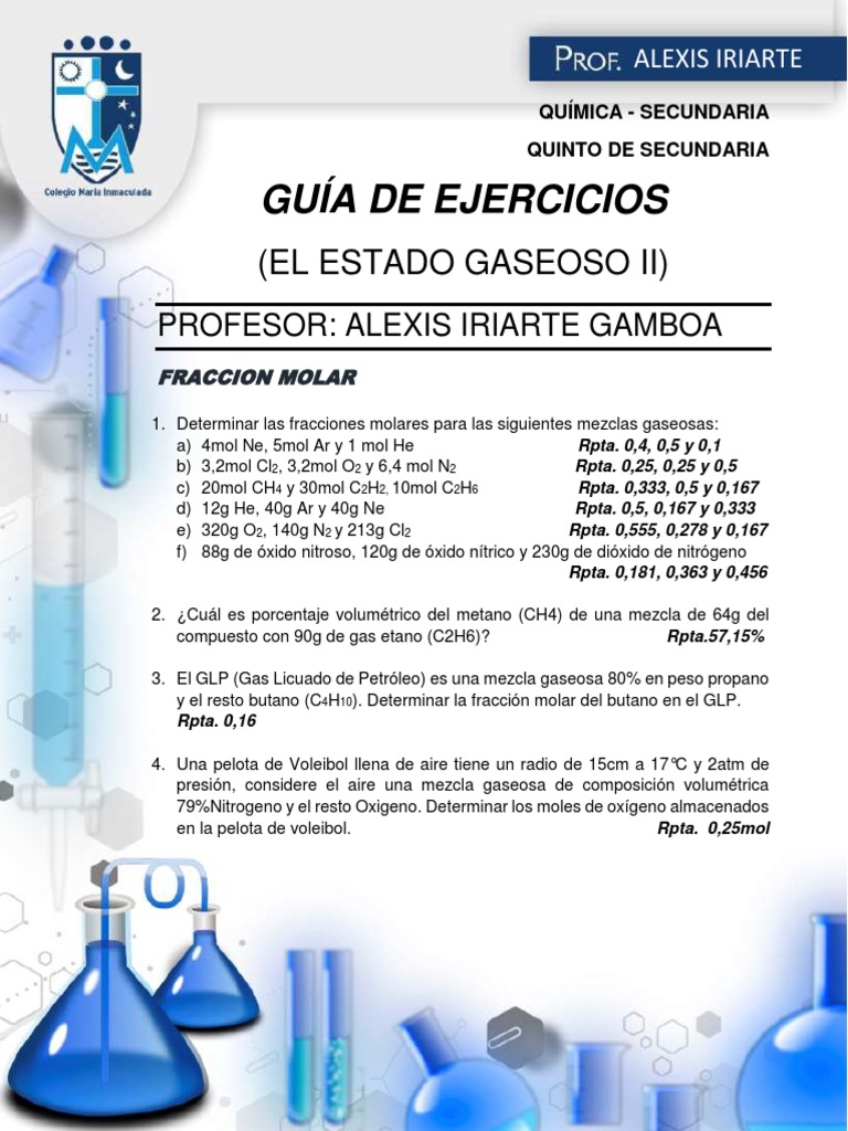 Guia - de - Ejercicios Cientifico - El - Estado - Gaseoso - Ii | PDF | Gases | Gas natural