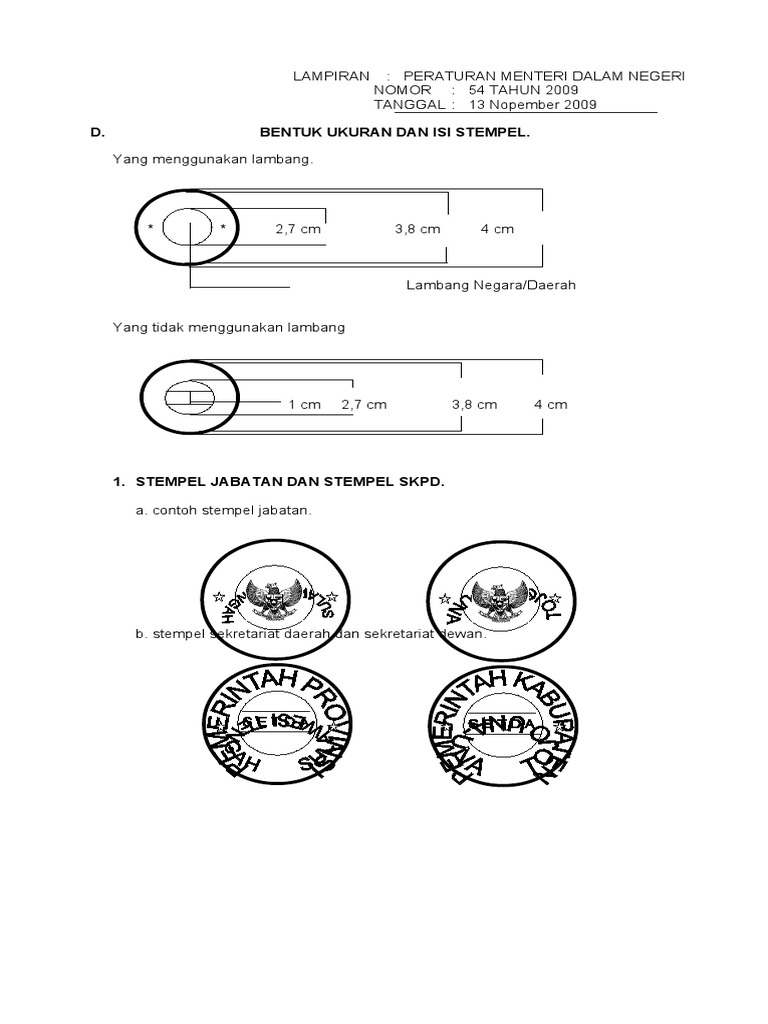 Lampiran D. Bentuk Dan Ukuran Stempel | PDF