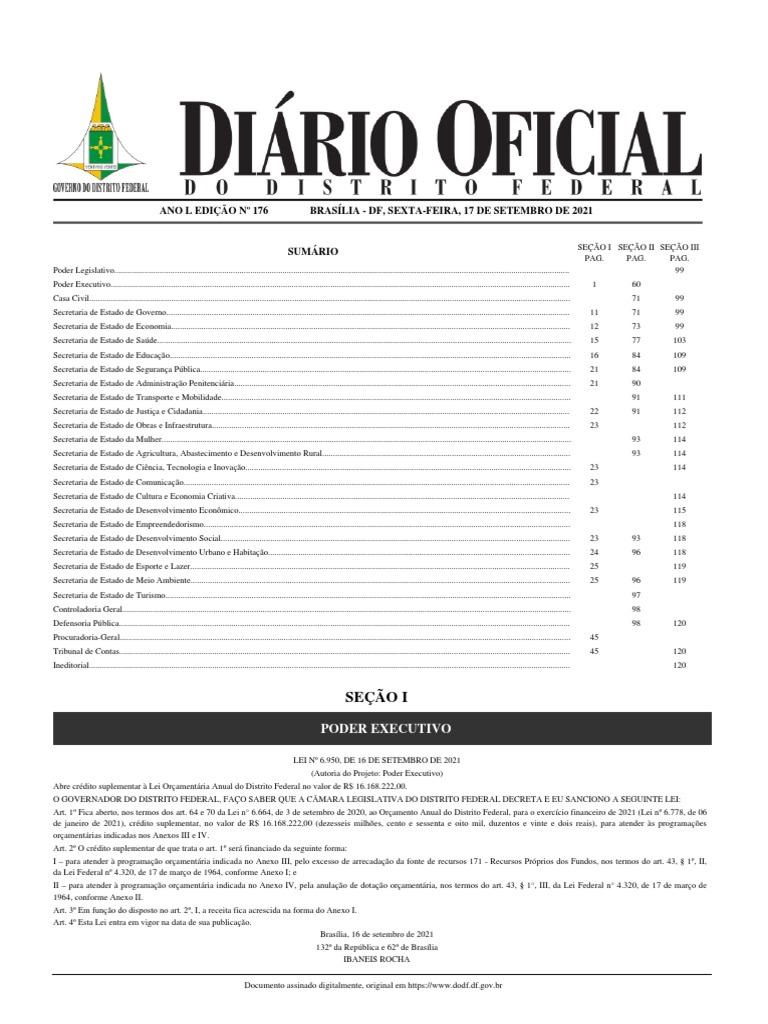 Dodf 176 17-09-2021 Integra | PDF | Orçamento | Urbanismo