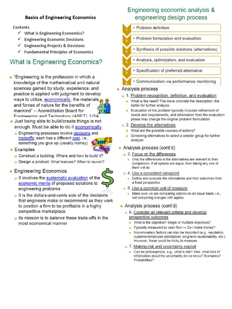 Basics of Engineering Economics | PDF | Present Value | Interest