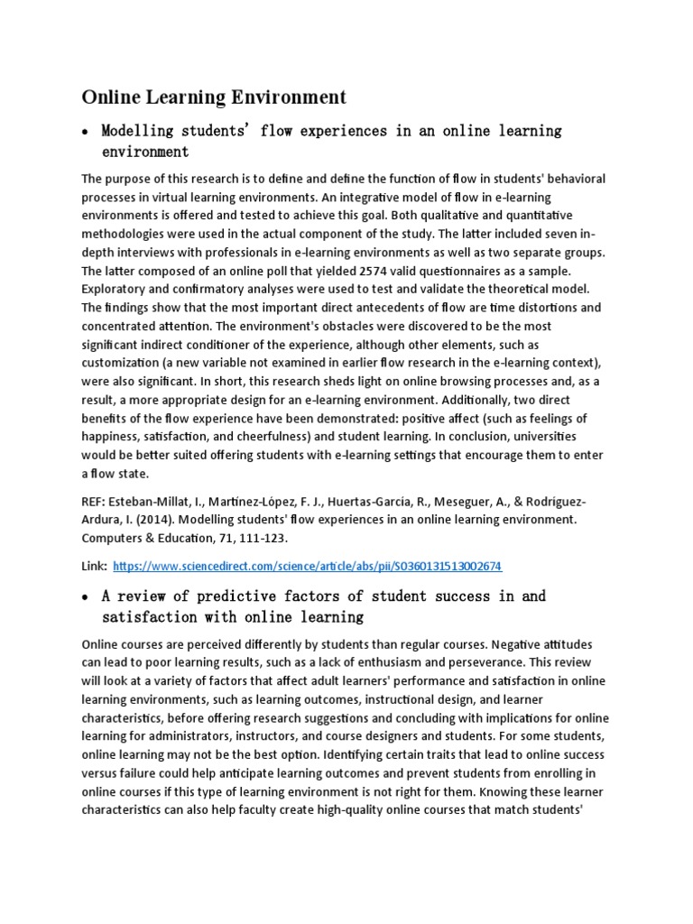 Online Learning Environment RRL | PDF | Educational Technology | Pedagogy