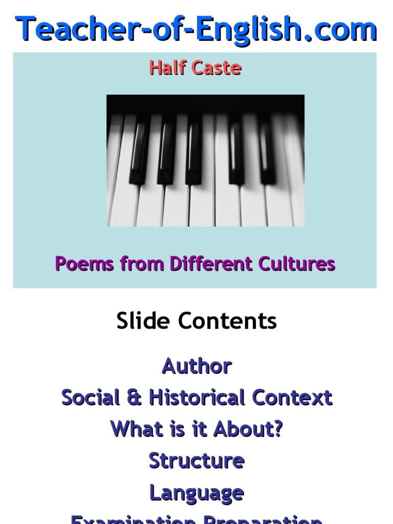 KS4 Half-Caste | PDF | Poetry | English Language