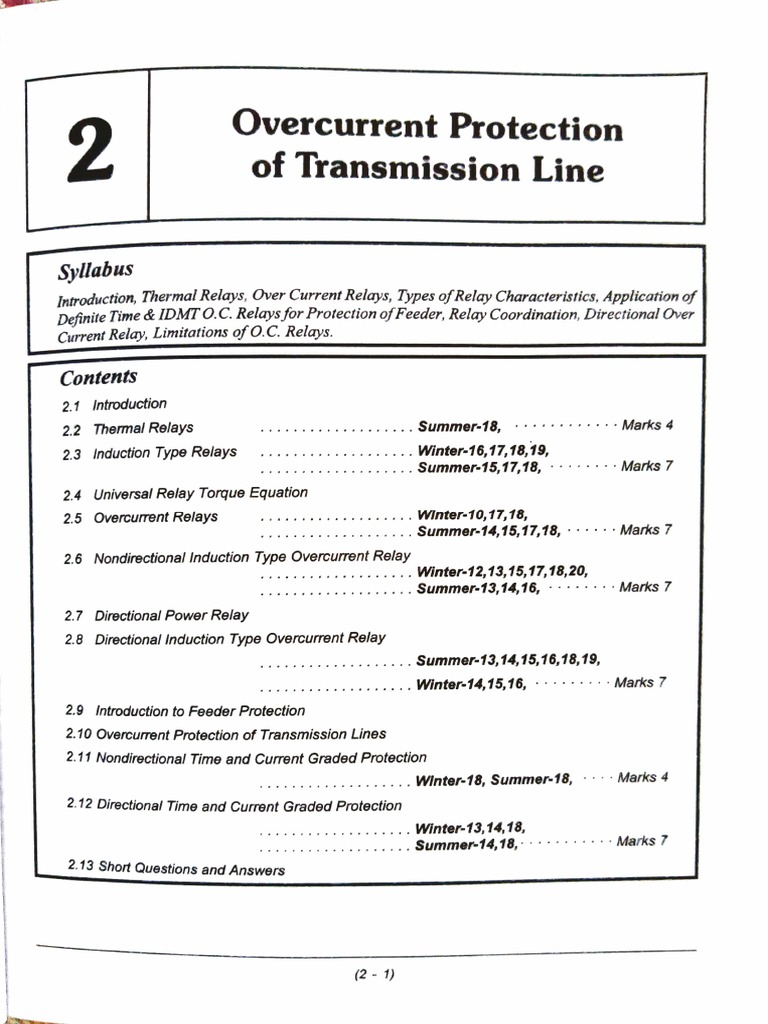 Overcurrent Protection: of Transmission Line | PDF | Electromagnetic ...